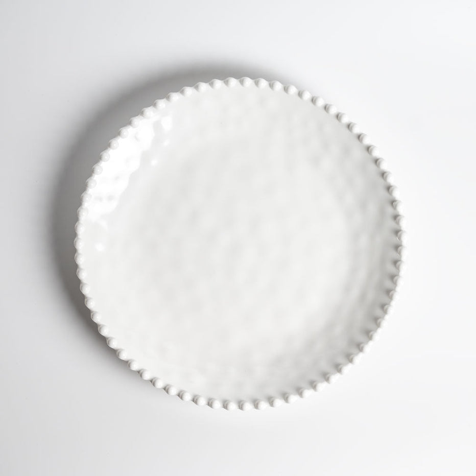 Beaded Pearl 11 inch Melamine Dinner Plates Set of 6