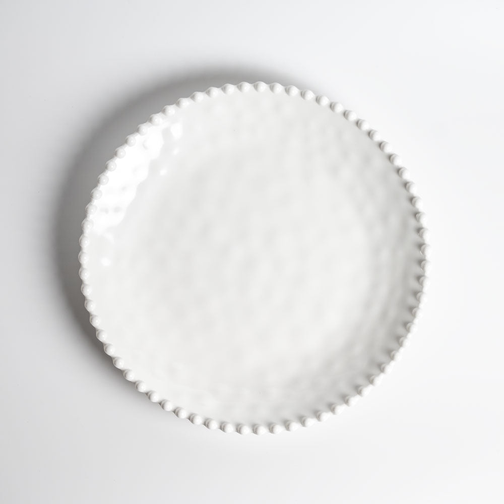 Beaded Pearl 11 inch Melamine Dinner Plate | Set of 6 | Merritt Designs