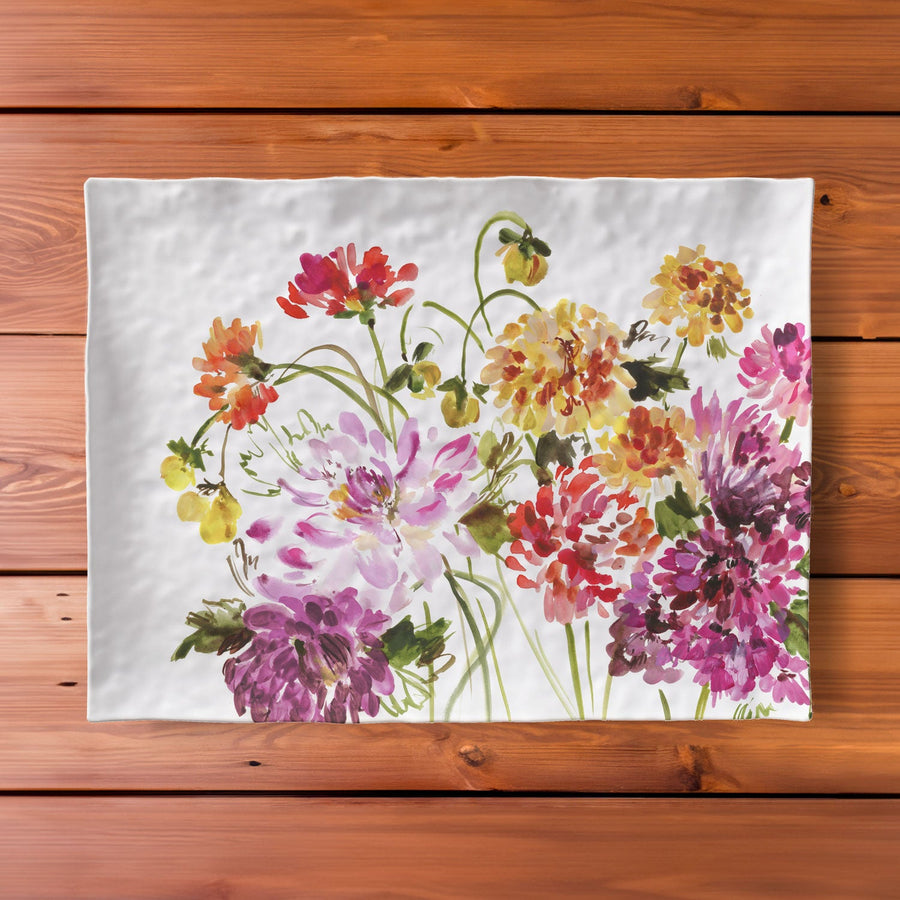Garden Brights 16 inch Rectangle Melamine Serving Tray – Merritt Designs
