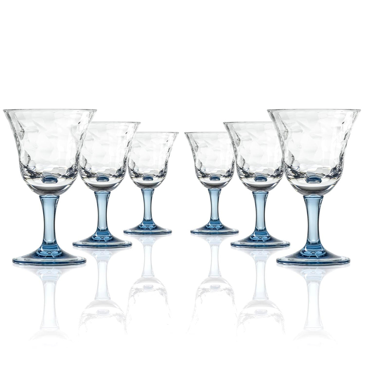 Cascade 12oz Blue Acrylic Wine Stemware | Set of 6 | Merritt Designs